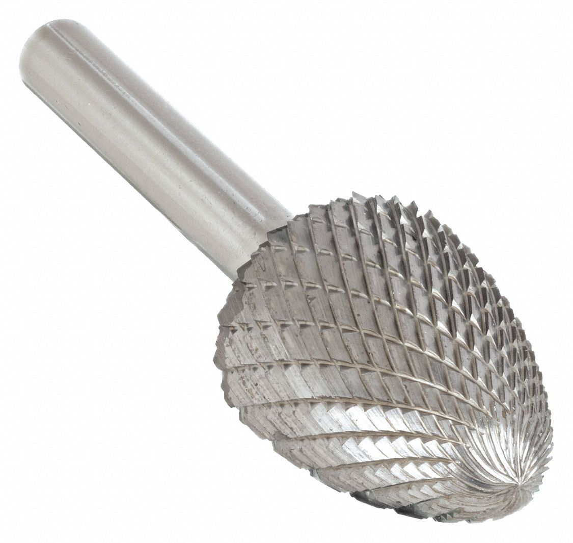 Carbide Bur, Length of Cut 1 in, Overall Length 2 3/4 in, Trade Number ...