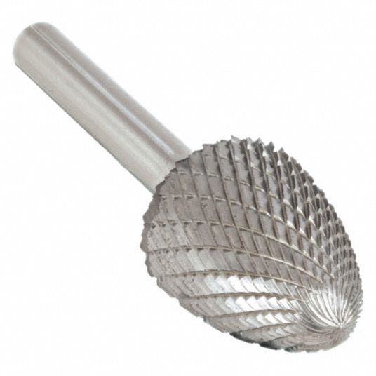 Carbide Bur, Length of Cut 1 in, Overall Length 2 3/4 in, Trade Number ...