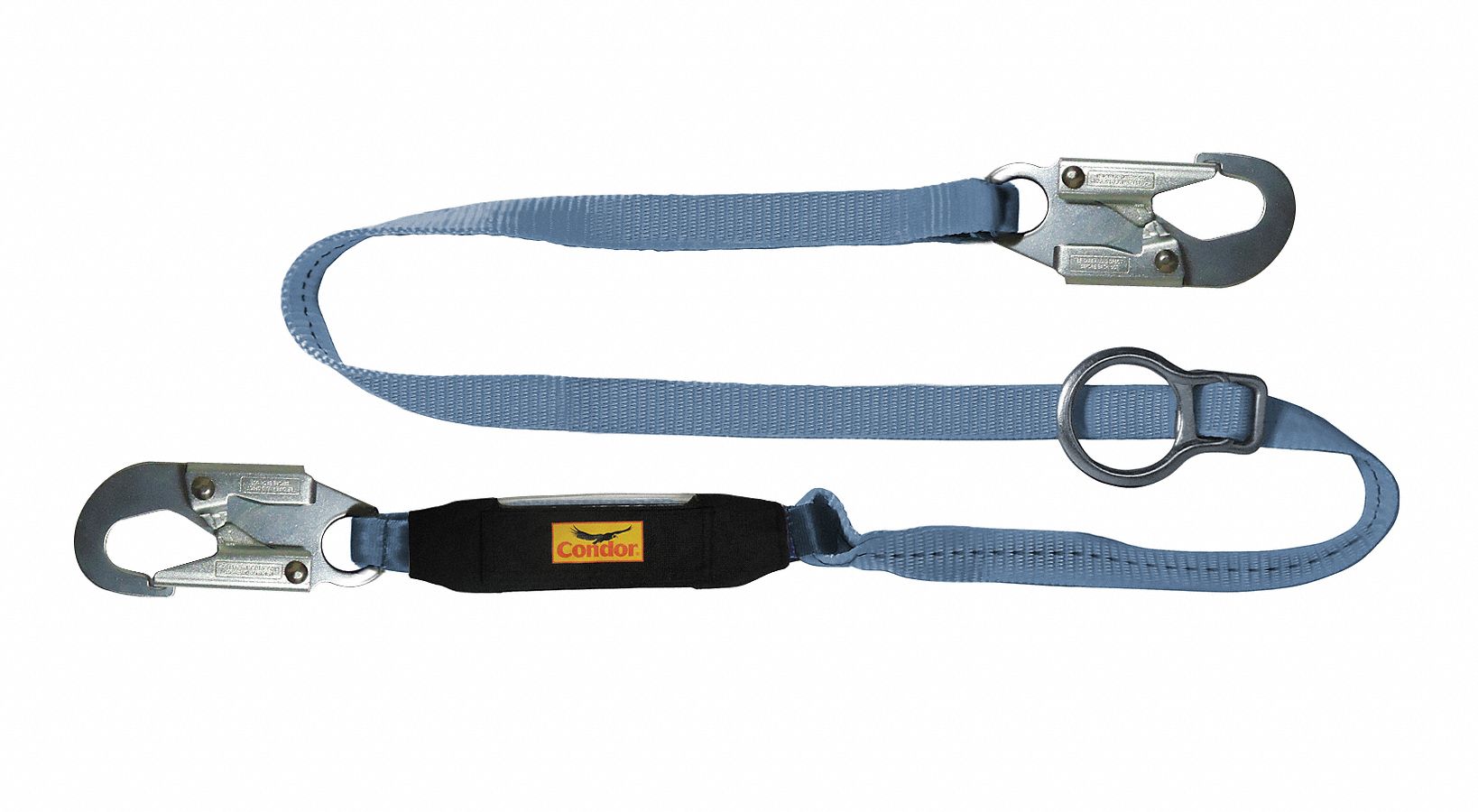 CONDOR, Shock Pack, Steel Snap Hook, Shock-Absorbing Lanyard - 19F388 ...
