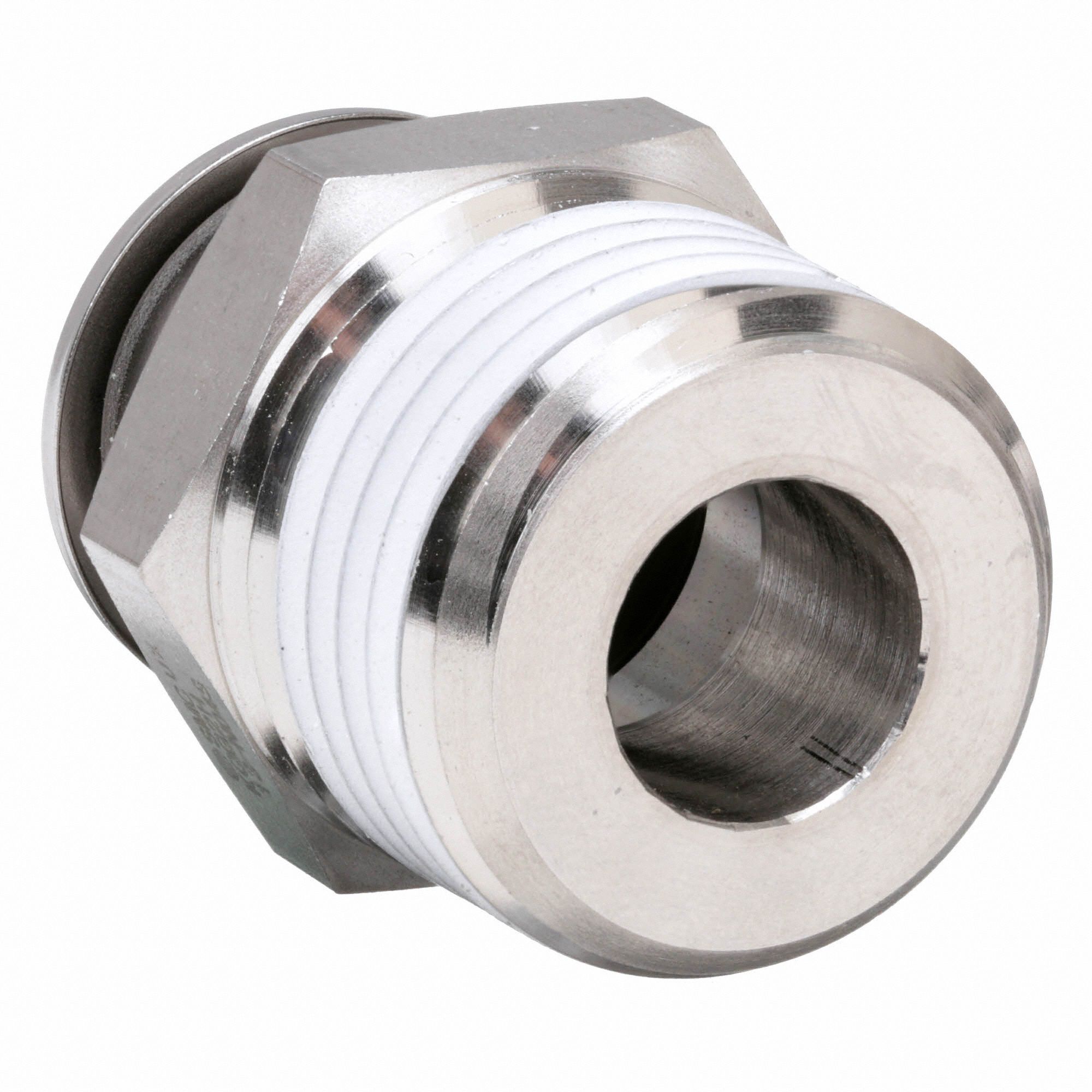 SMC Male Adapter: 316 Stainless Steel, Push-to-Connect x MNPT, For 1/2 in Tube OD, 1/2 in Pipe ...