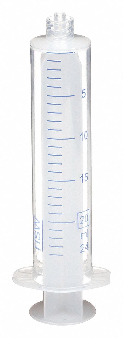 NORM-JECT, 20 mL Capacity - mL, Luer Lock, All-Plastic Syringe - 19G343 ...