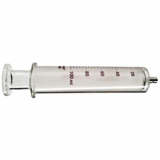 FORTUNA Reusable Glass Syringe: 100 mL Capacity, Glass - 19G365|7.140 ...