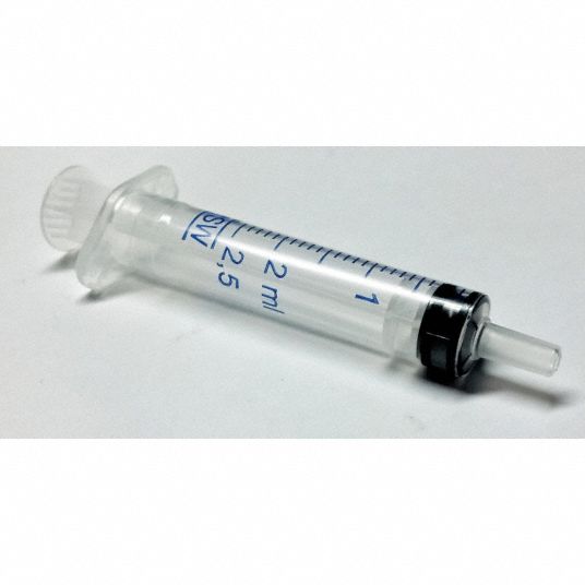 HENKE-JECT 3-Part Disposable Syringe: 2.5 mL Capacity, Polypropylene ...