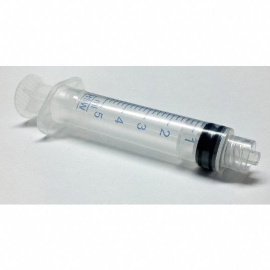 HENKE-JECT 3-Part Disposable Syringe: 5 mL Capacity, Polypropylene, 100 ...