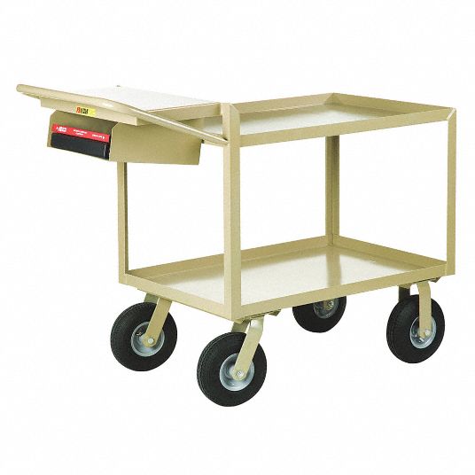 Welded Utility Cart, Load Capacity 1200 lb, Number of Shelves 2 - Grainger