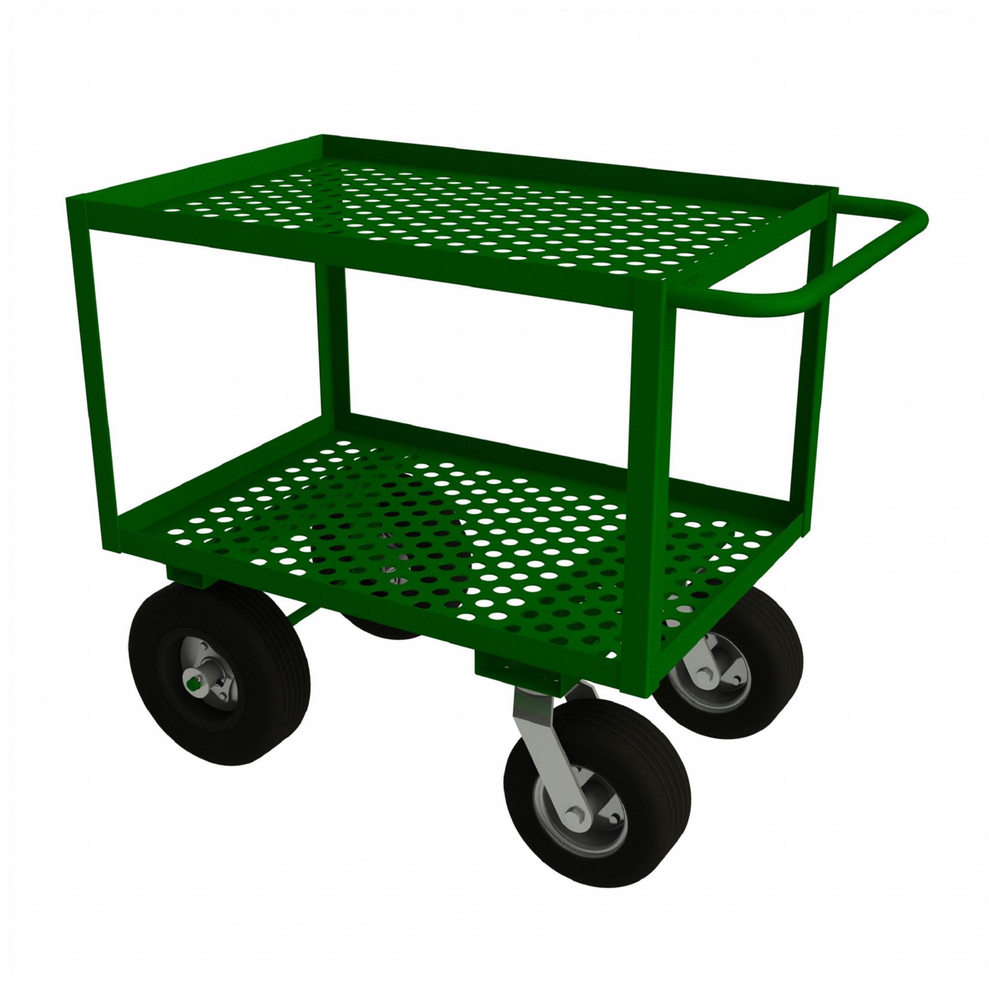36 in x 24 in, Flow-Through Utility Cart with Perforated Lipped Metal ...