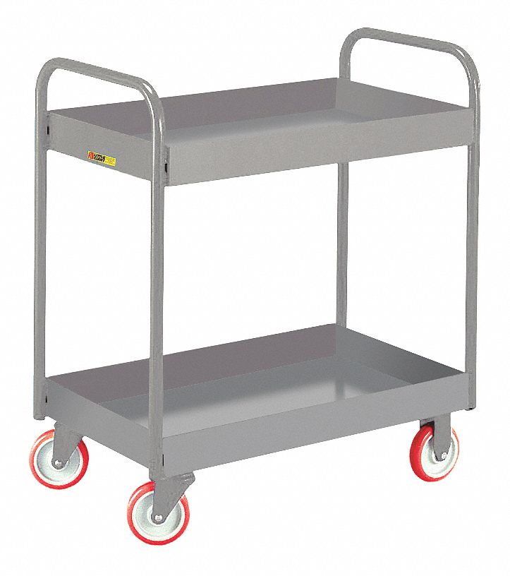 Raised Handle Deep Shelf Utility Cart, Load Capacity 800 lb, Number of ...