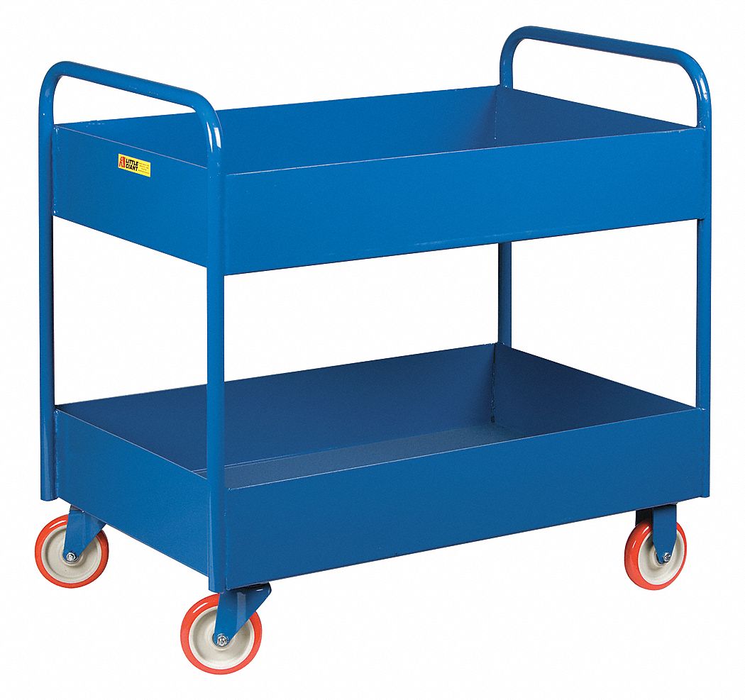 Raised Handle Deep Shelf Utility Cart, Load Capacity 800 lb, Number of ...
