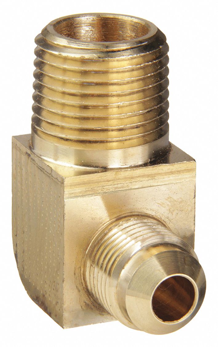 1/4 in OD x 1/4 in Pipe Fitting Size, Flared/Threaded, Flared Fitting Elbow - 19H213|L249F-4-4 ...
