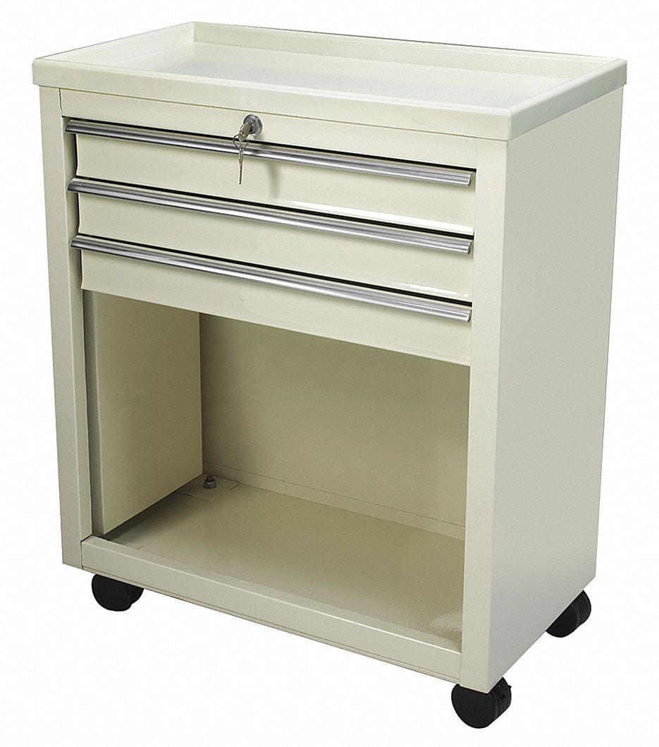 LAKESIDE Bedside & Nurse Server Cart, 200 lb Load Capacity, Beige ...
