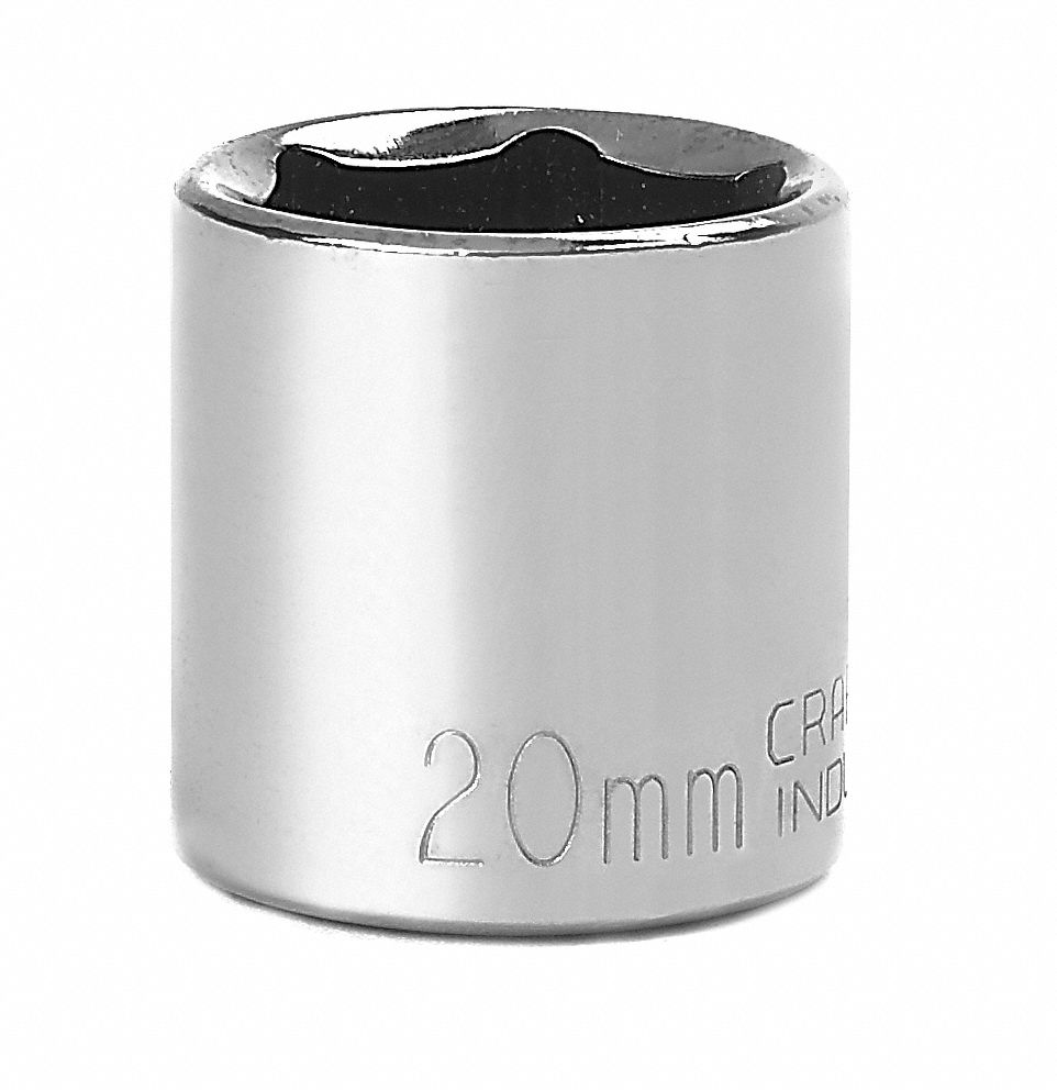 Socket, 3/8 in Drive Size, Chrome Finish - Grainger