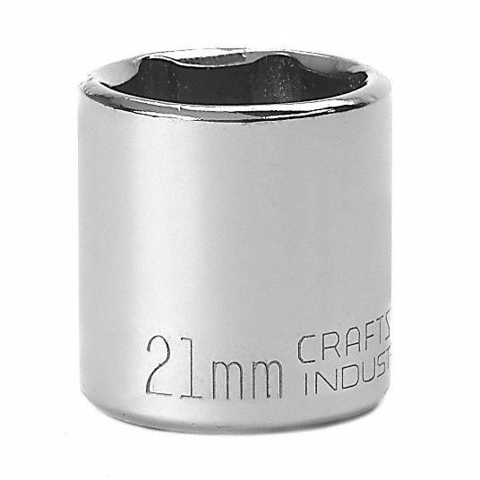 Socket, 3/8 in Drive Size, Chrome Finish - Grainger