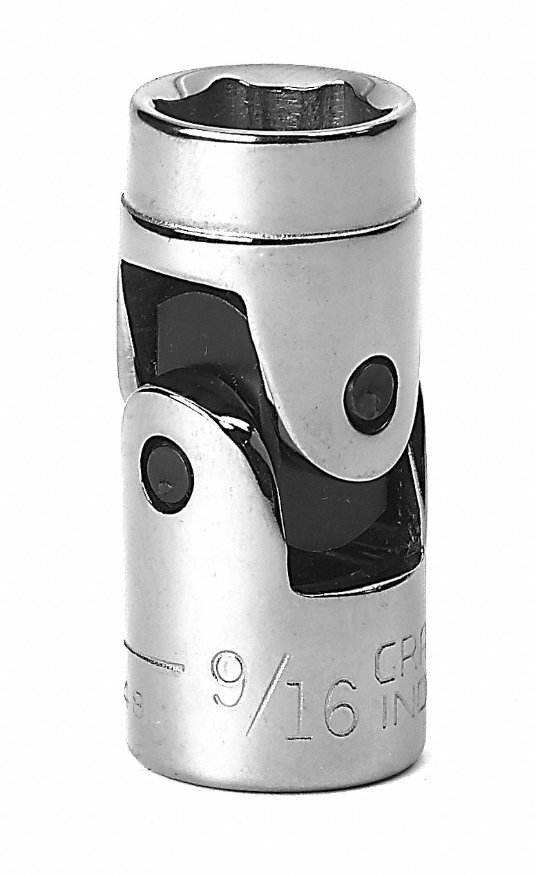 Universal Socket, 3/8 in Drive Size, Chrome Finish - Grainger