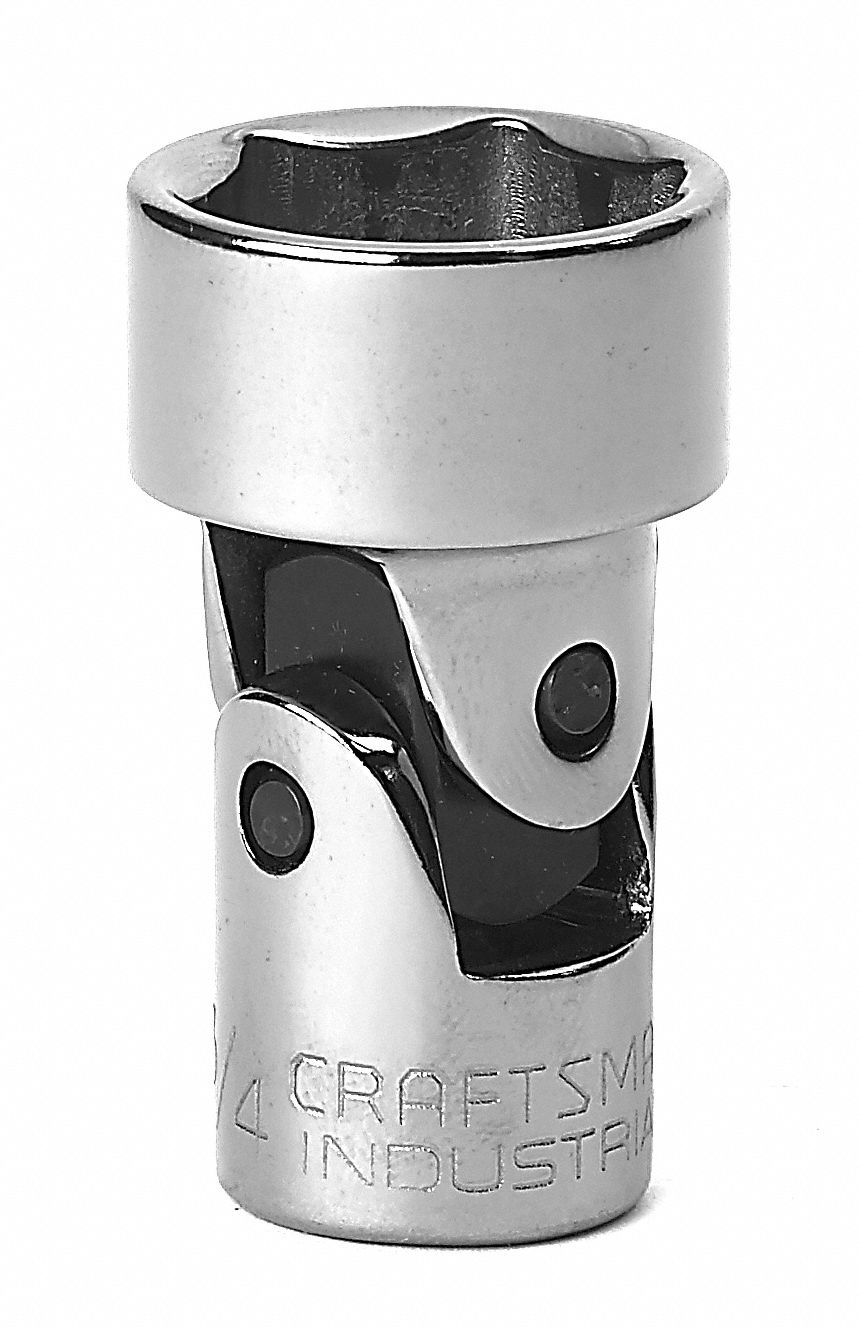 Universal Socket, 3/8 in Drive Size, Chrome Finish - Grainger