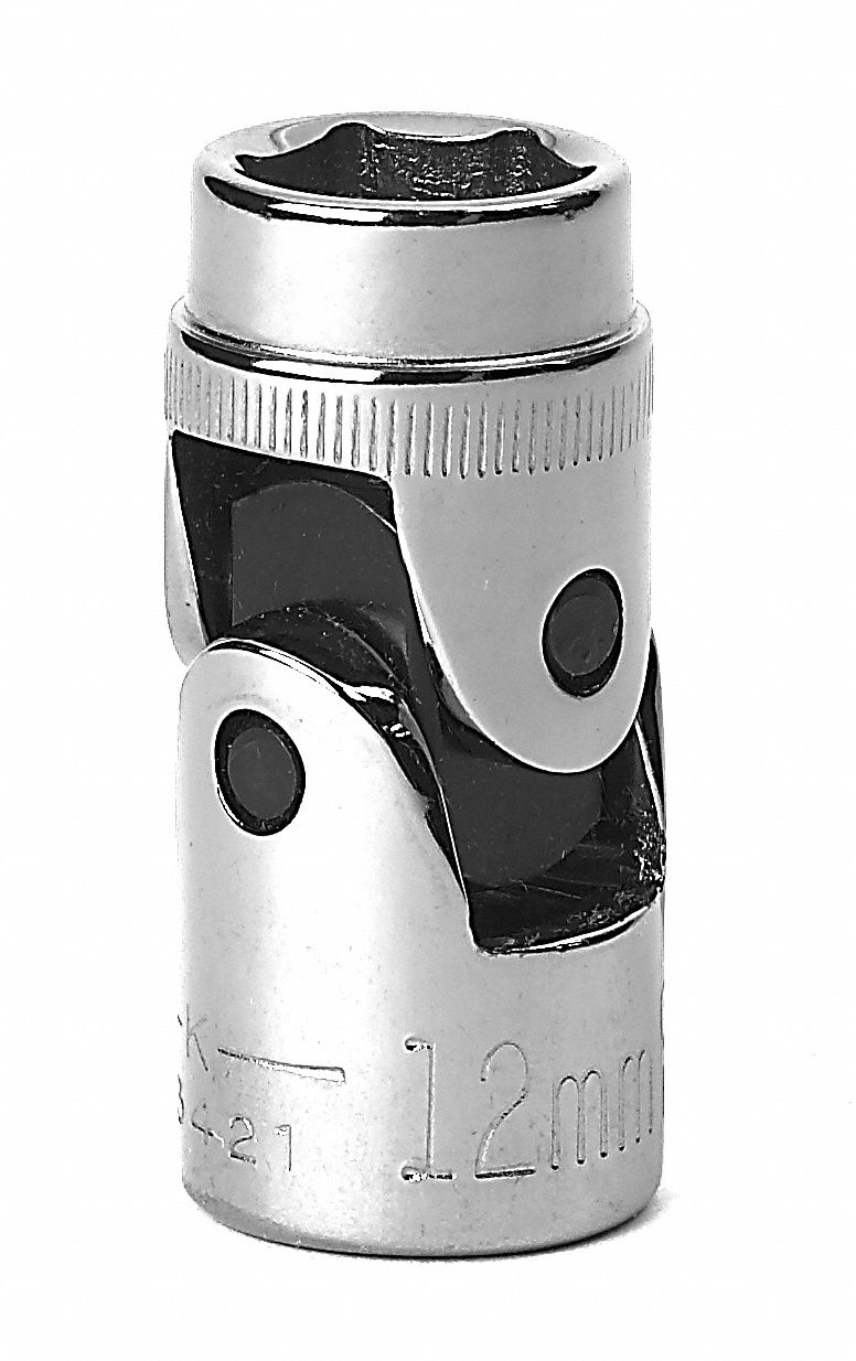 Universal Socket, 3/8 in Drive Size, Chrome Finish - Grainger