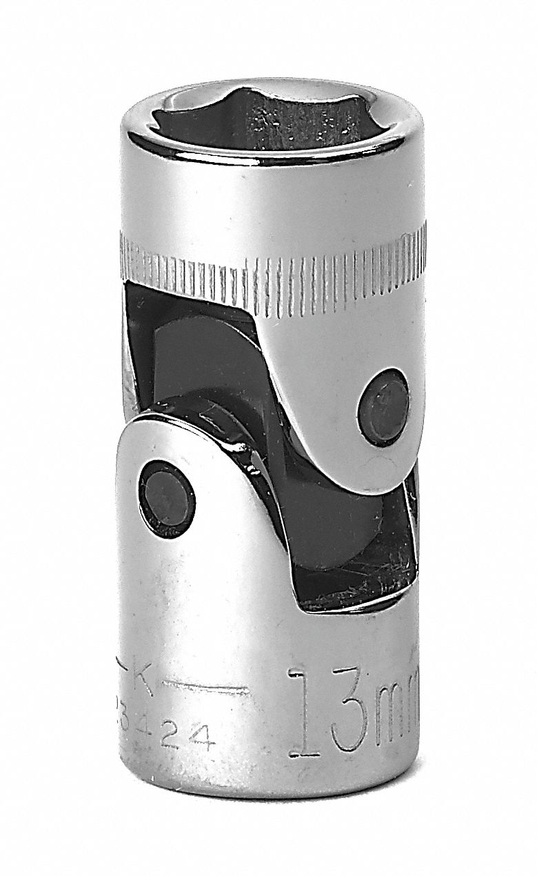 Universal Socket, 3/8 in Drive Size, Chrome Finish - Grainger