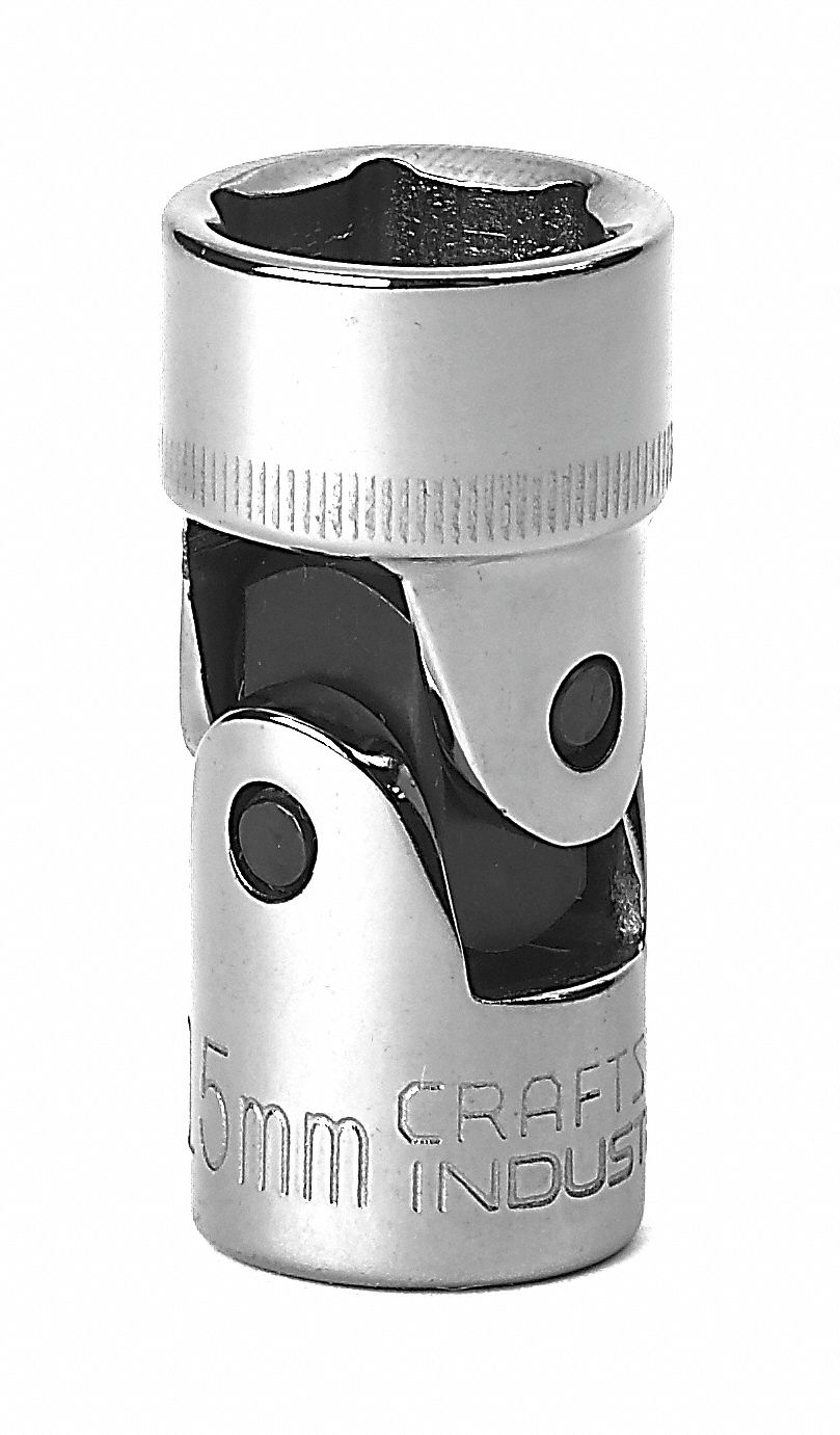 Universal Socket, 3/8 in Drive Size, Chrome Finish - Grainger