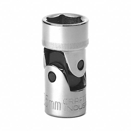 Universal Socket, 3/8 in Drive Size, Chrome Finish - Grainger