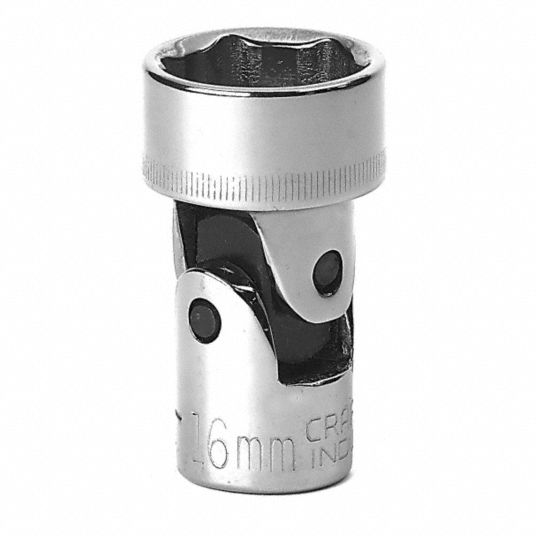 Universal Socket, 3/8 in Drive Size, Chrome Finish - Grainger