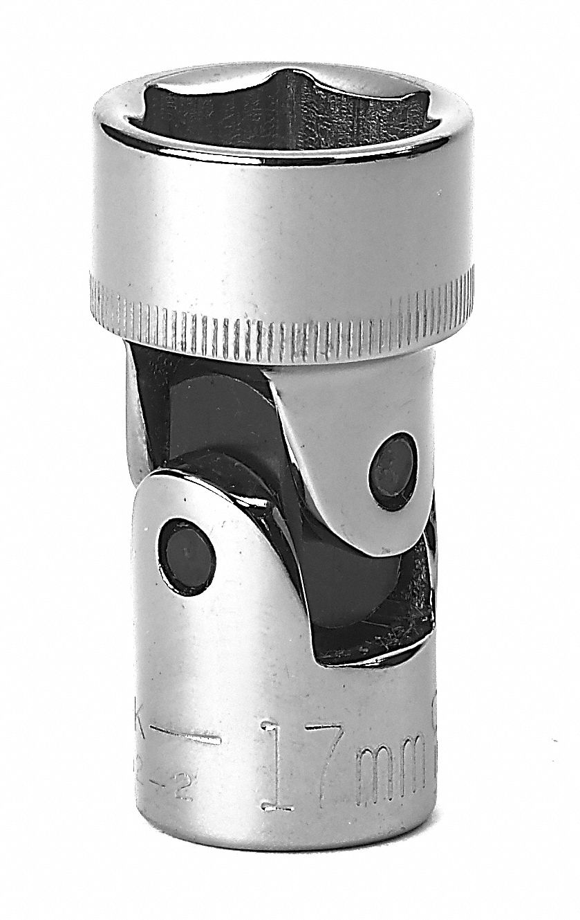 Universal Socket, 3/8 in Drive Size, Chrome Finish - Grainger