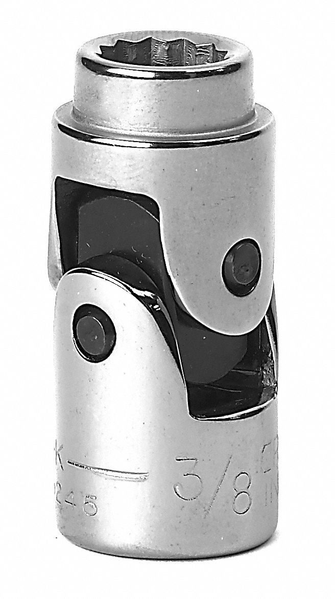 Universal Socket, 3/8 in Drive Size, Chrome Finish - Grainger