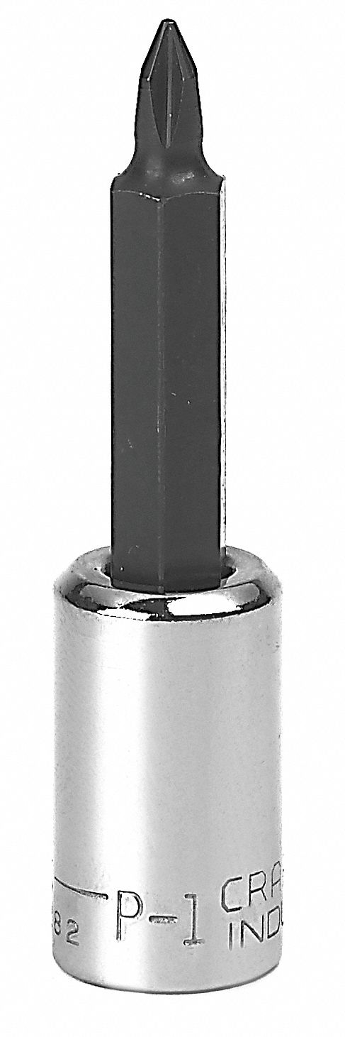 Screwdriver Socket, 3/8 in Drive Size, Chrome Finish - Grainger