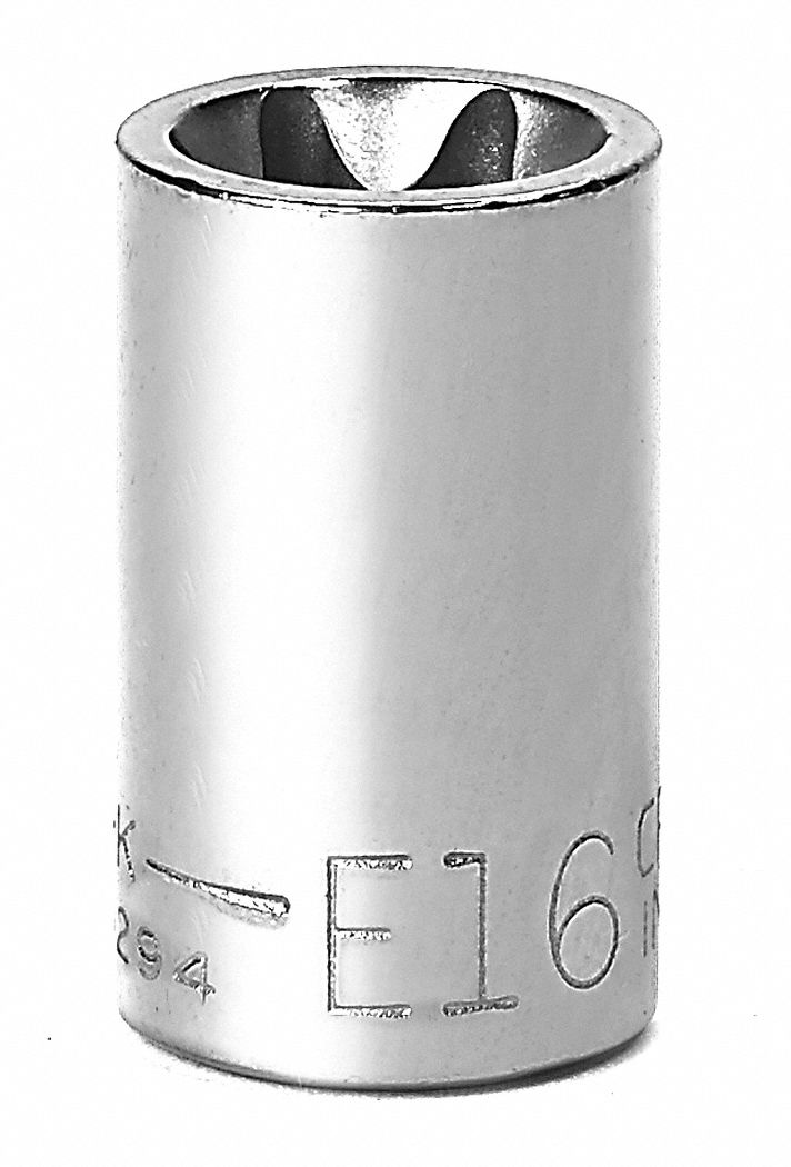 Socket, 3/8 in Drive Size, Alloy Steel, Chrome Finish - Grainger