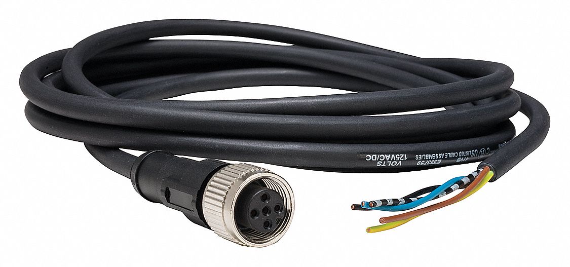 M12 Female Straight X Bare Wire, 5 Pins, Cordset - 19MJ16|XZCP1164L5 ...