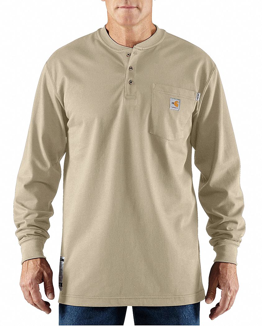 Flame-Resistant Henley Shirt - Grainger