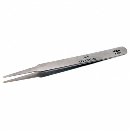 AVEN, Titanium, Round, Tweezers - 19MT09|18049TT - Grainger
