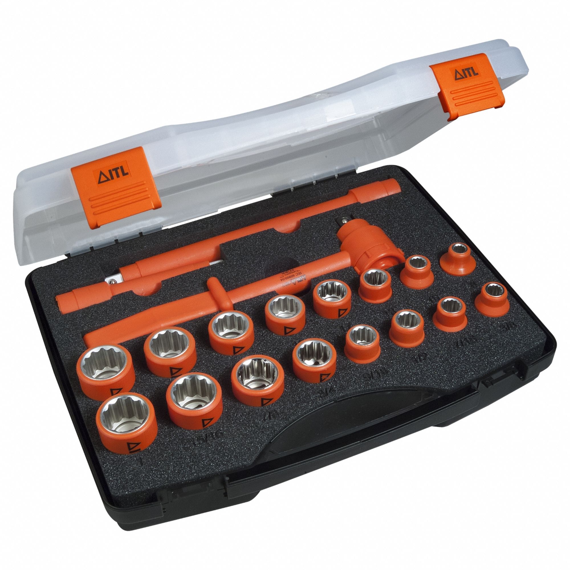 ITL, 1/2 in Drive Size, 19 Pieces, Socket Wrench Set - 19MV23|03095 ...