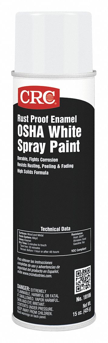 CRC, Rust Proof Enamel Spray Paint-OSHA White, 15 Wt Oz - 19MY56|18106 ...