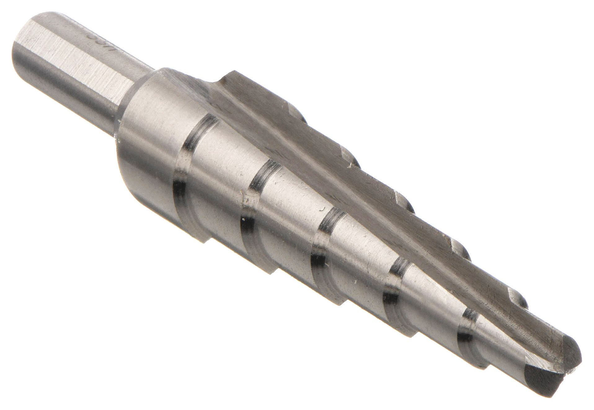 Step Drill Bit, High Speed Steel, Bright (Uncoated), 3/16 in to 1/2 in ...