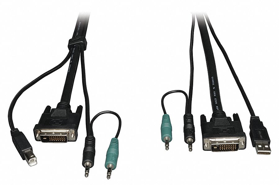 TRIPP LITE, DVI-D Male, 1 Computers Controlled, KVM Switch Cable Kit ...
