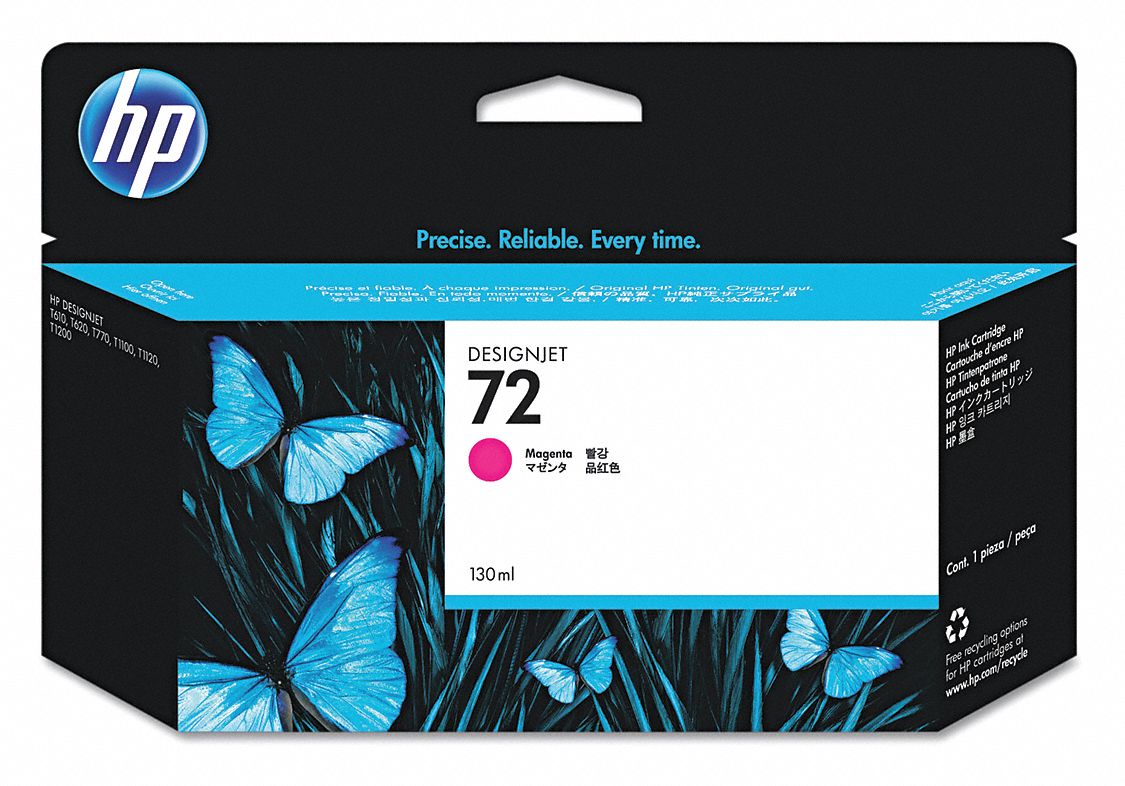 HP, Magenta, 72, Ink Cartridge - 19NW34|C9372A - Grainger