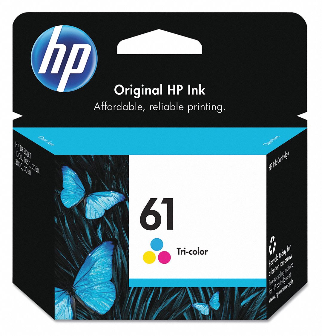 HP, Tri-Color, 61, Ink Cartridge - 19NX14|CH562WN#140 - Grainger