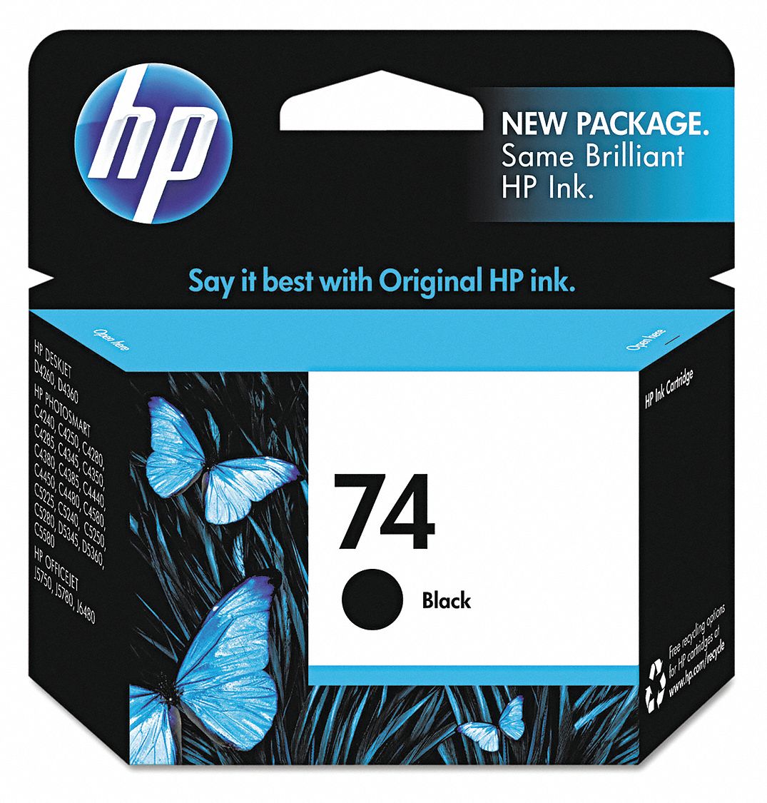 HP, Black, 74, Ink Cartridge - 19NX24|CB335WN#140 - Grainger