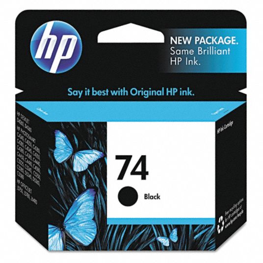 HP, Black, 74, Ink Cartridge - 19NX24|CB335WN#140 - Grainger