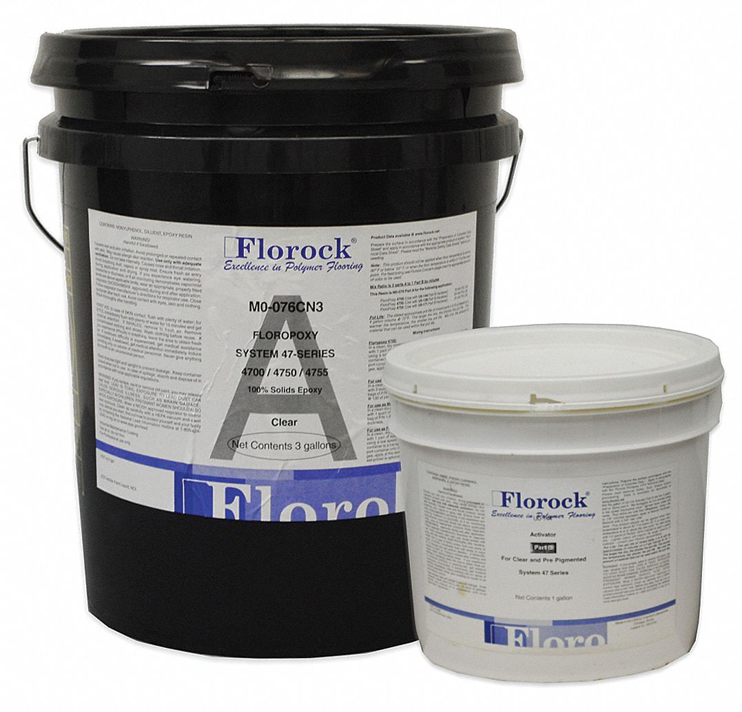 FLOROCK, Epoxy, Clear, Floor Resin 4700 Kit - 19NY85|U0-144KT - Grainger