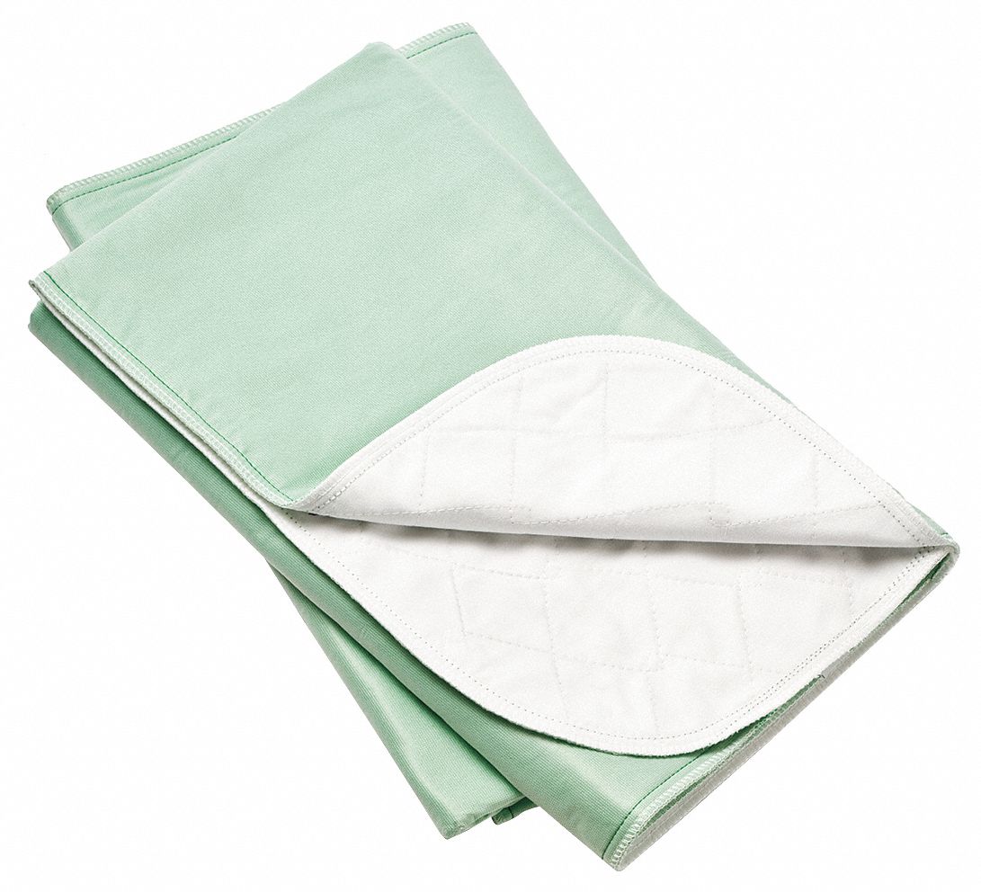 Standard Poly-Cotton and Vinyl Mattress Underpad, Green - Grainger