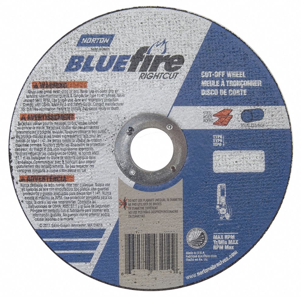 NORTON, Type 1, 6" x 3/64" x 7/8", Abrasive Cut-Off Wheel - 36WR95 ...