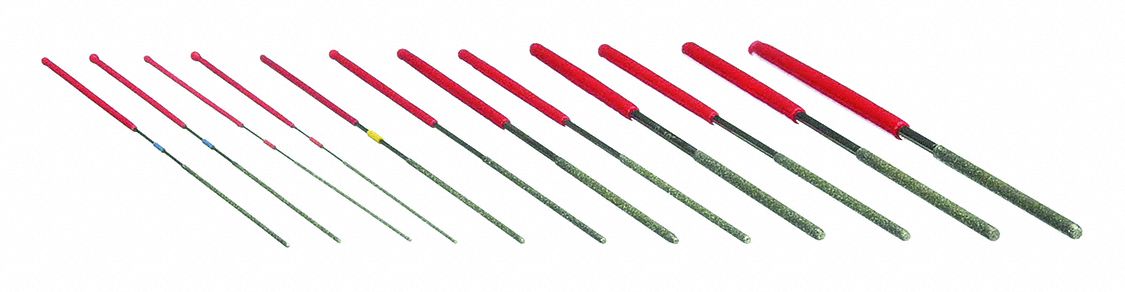 Round, 3 in Lg without Tang, Round Micro Files - 19RE91|8042 - Grainger