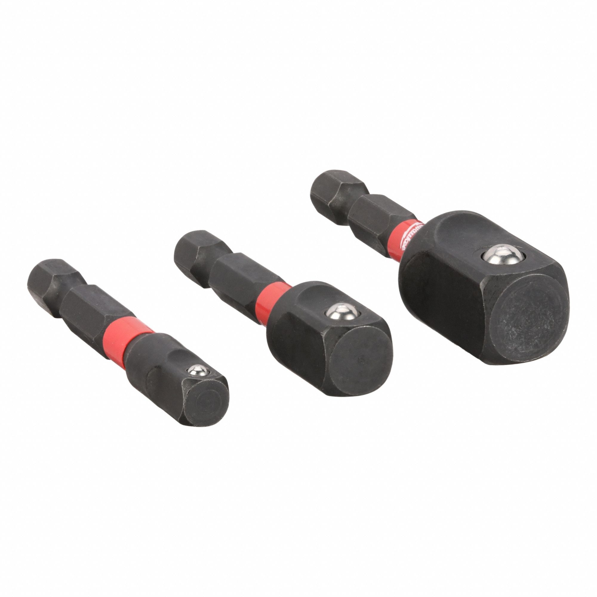 MILWAUKEE, 1/4 in Input Drive Size, Black Oxide, Socket Adapter Set ...