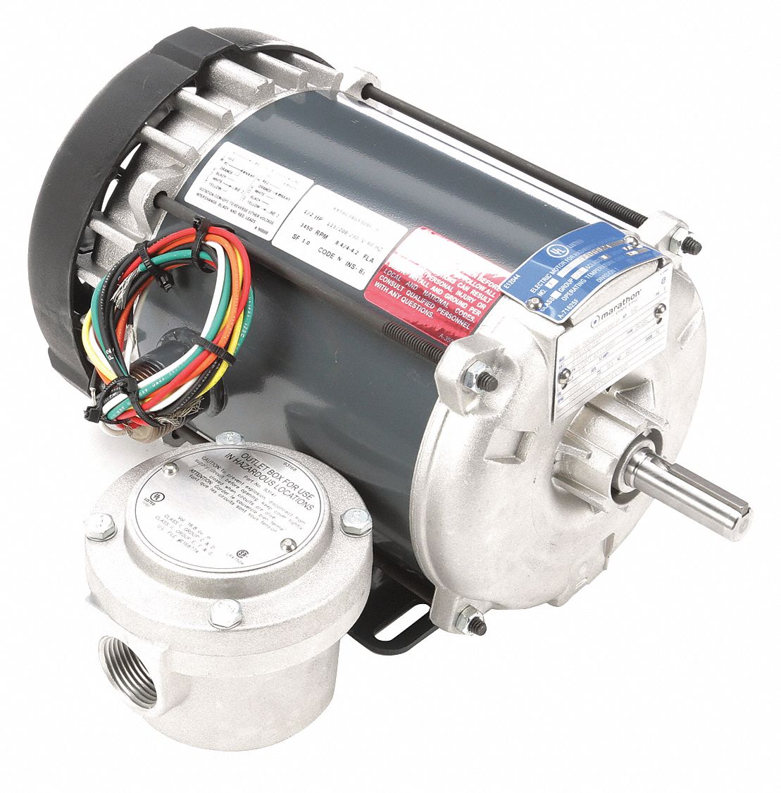 Hazardous Location Motor, 1/2 HP, Hazardous Location Class 1 C,D / 2 F ...