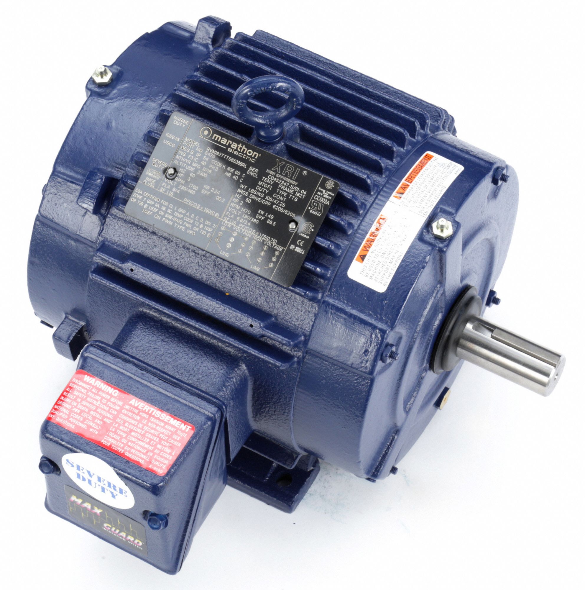 MARATHON MOTORS Severe Duty Motor: Totally Enclosed Nonventilated ...