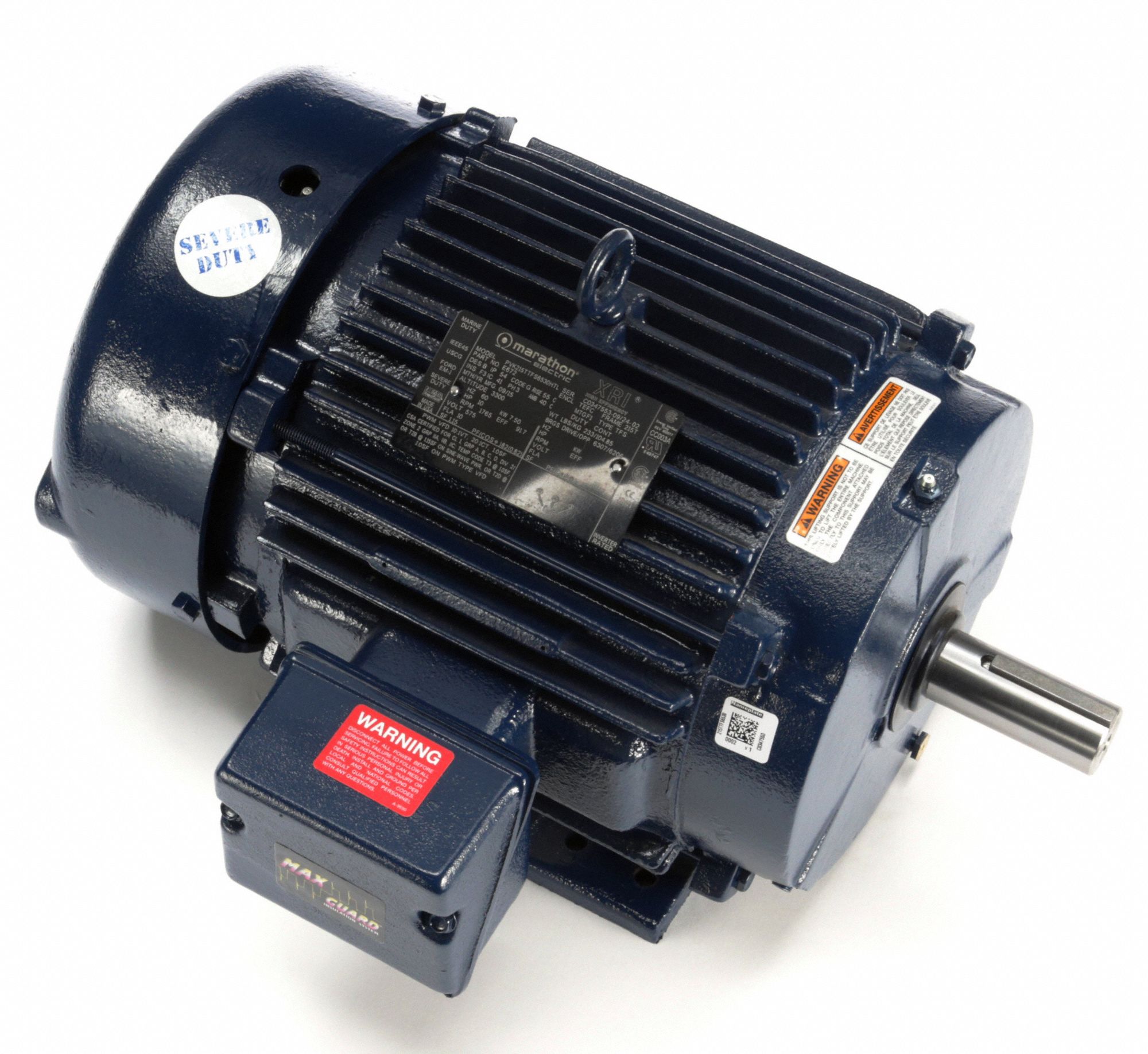 MARATHON MOTORS Severe Duty Motor, 10 HP, 3-Phase, Nameplate RPM 1765 ...