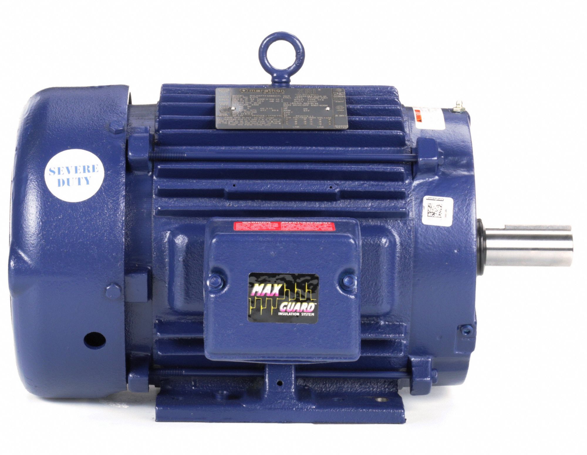 MARATHON MOTORS Severe Duty Motor, 5 HP, 3-Phase, Nameplate RPM 1170 ...