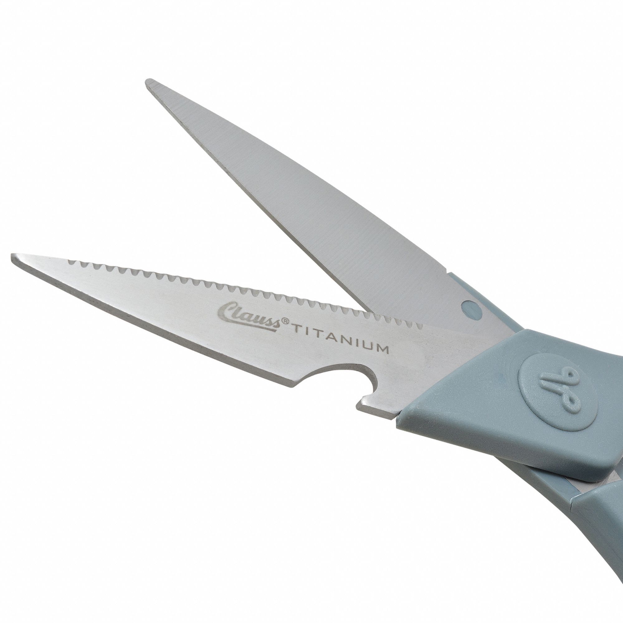 CLAUSS Shears: Ambidextrous, 8 1/4 in Overall Lg, Serrated, Titanium ...