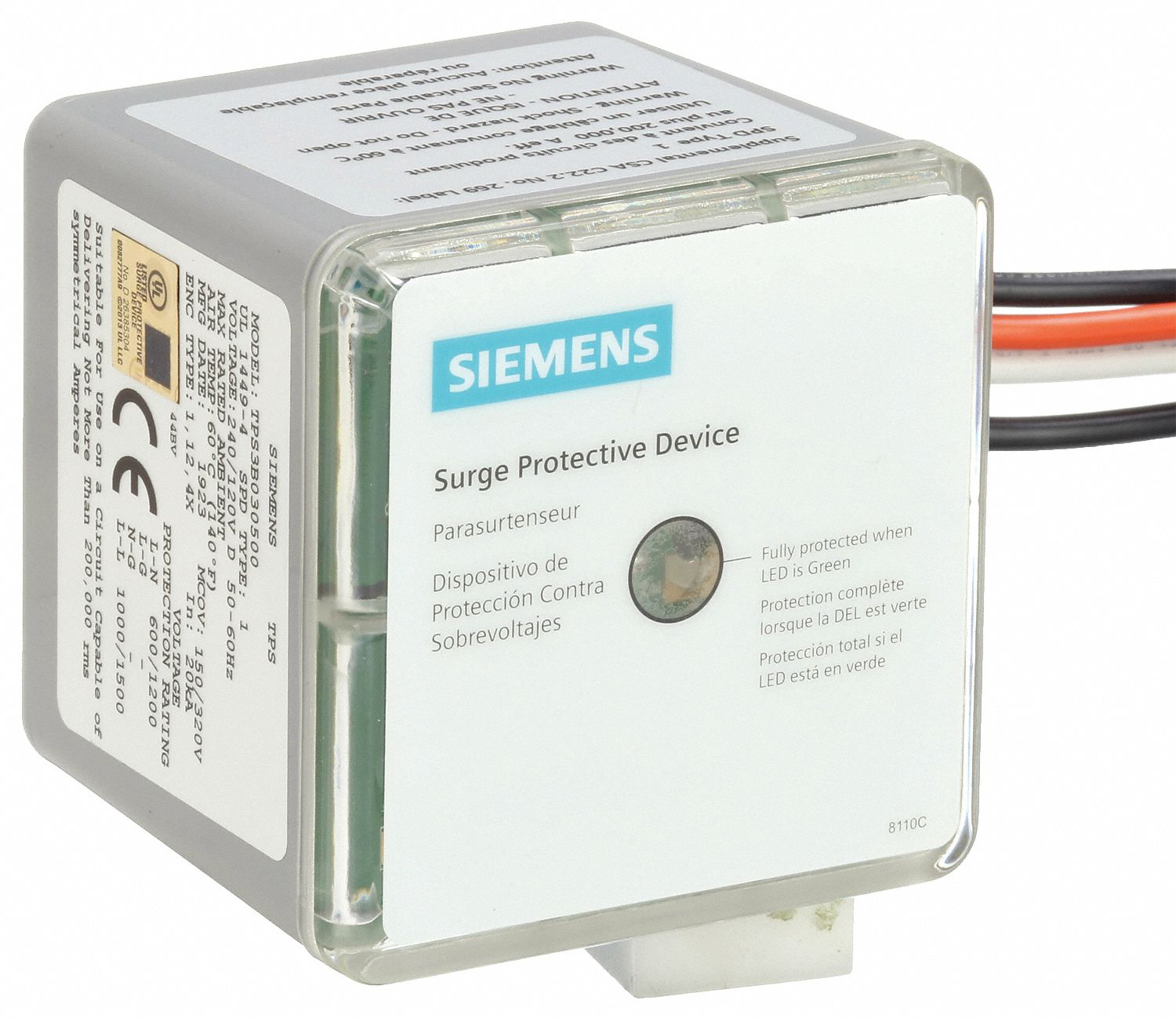 SIEMENS, Three Phase, 120/240V AC High Leg Delta, Surge Protection ...