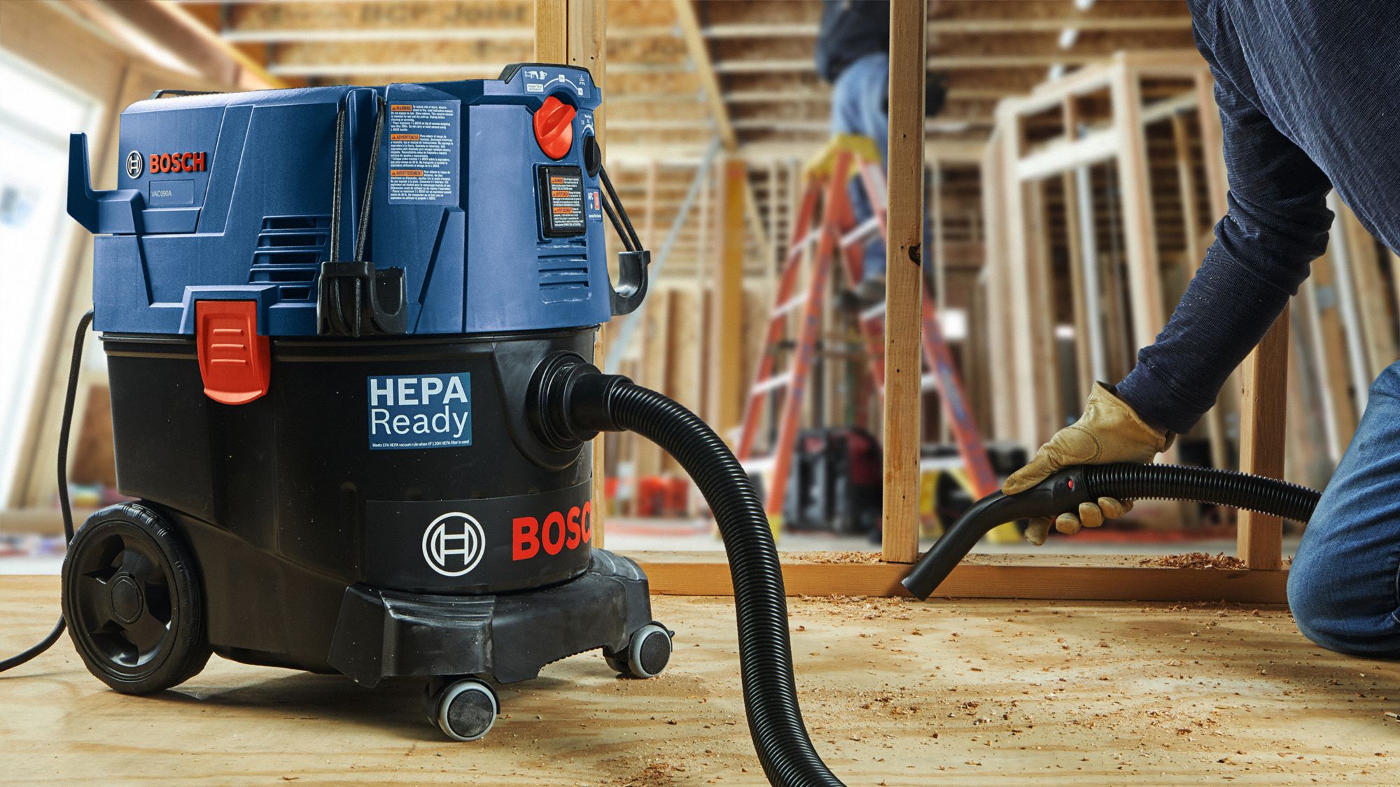 BOSCH Dust Extractor: HEPA, Dry/Wet, 9 gal Tank, 150 cfm Air Flow, 115V ...